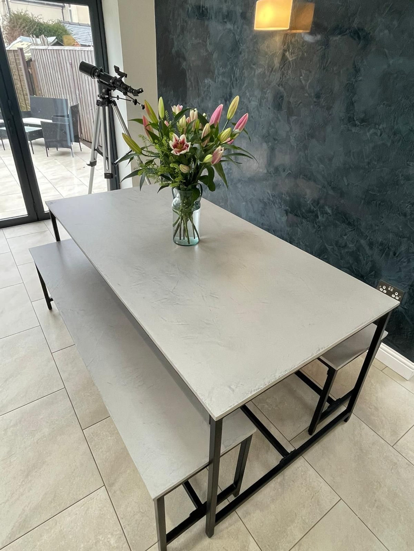 Bespoke Made to Order Microcement Polished Concrete and Steel Table ...
