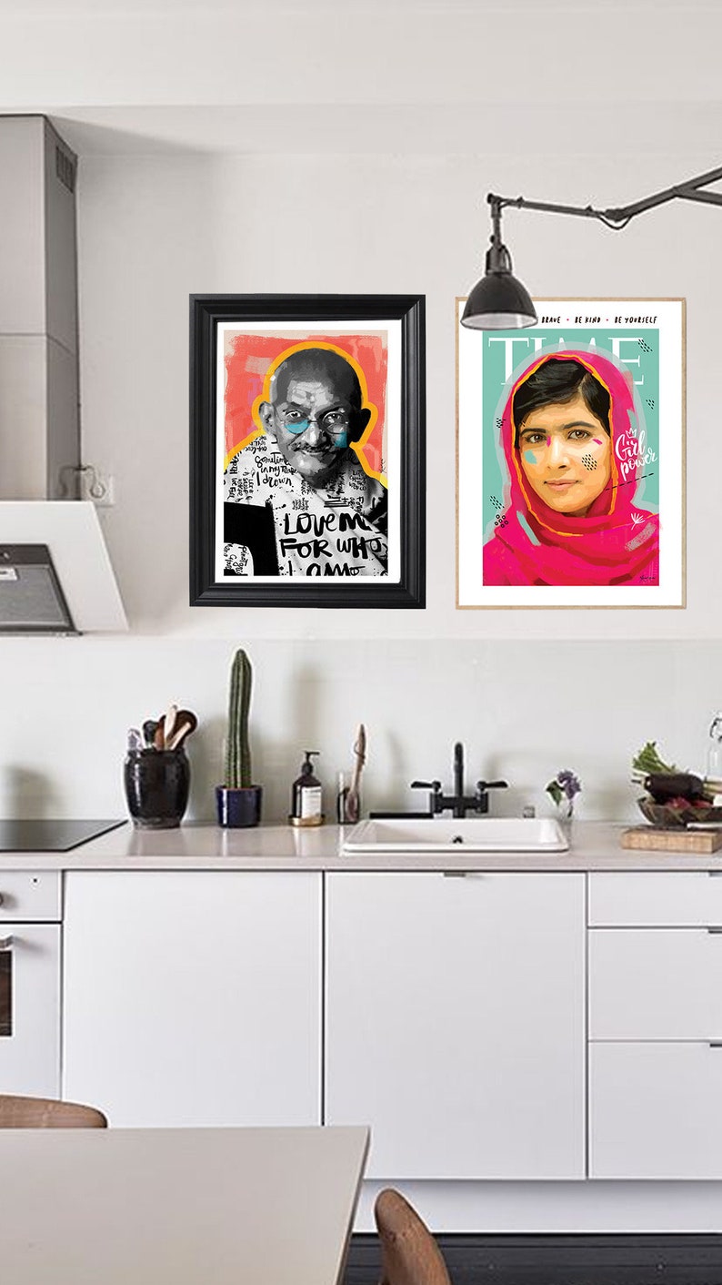 Malala Yousafzai Illustration Poster, Wall Art Printing Poster, Home ...