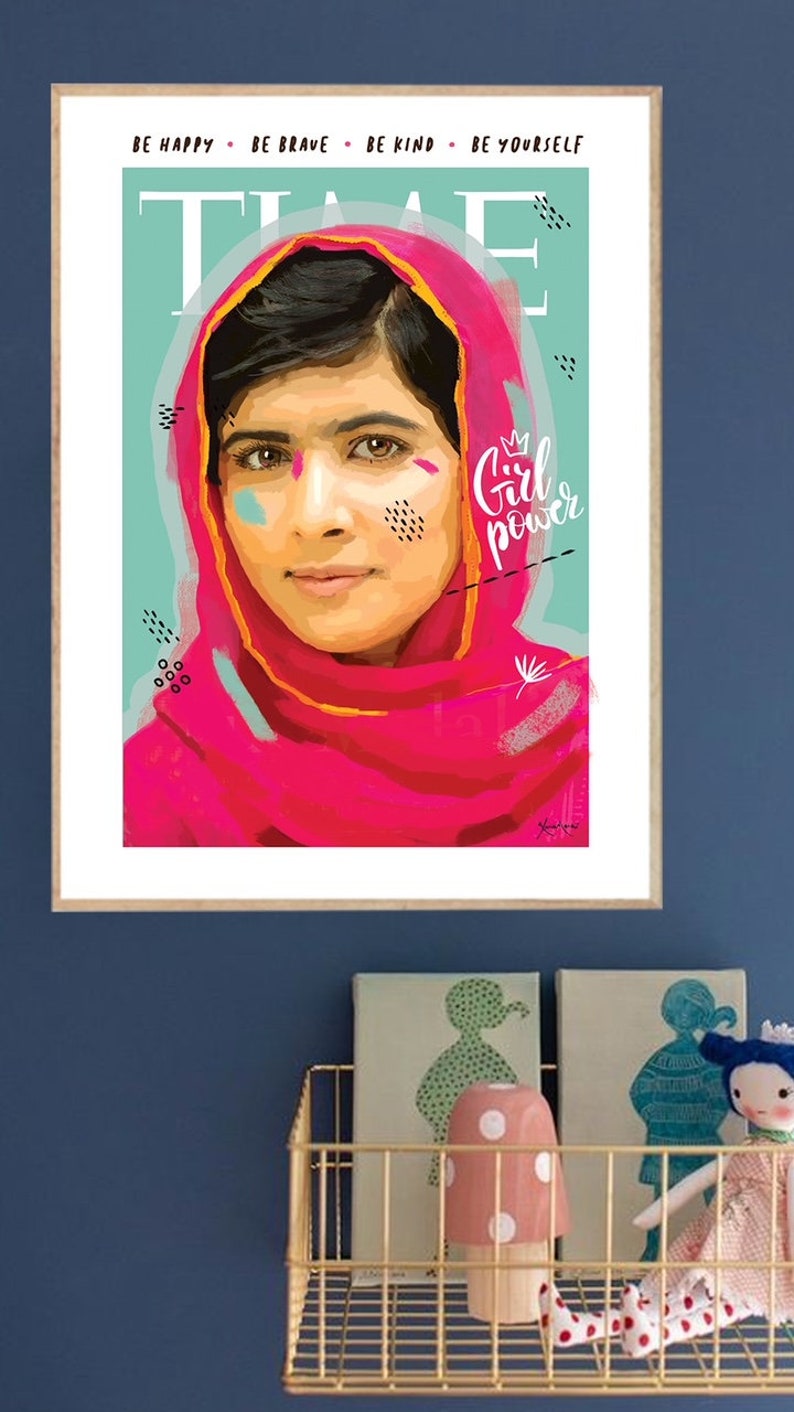 Malala Yousafzai Illustration Poster Girl Power | Etsy