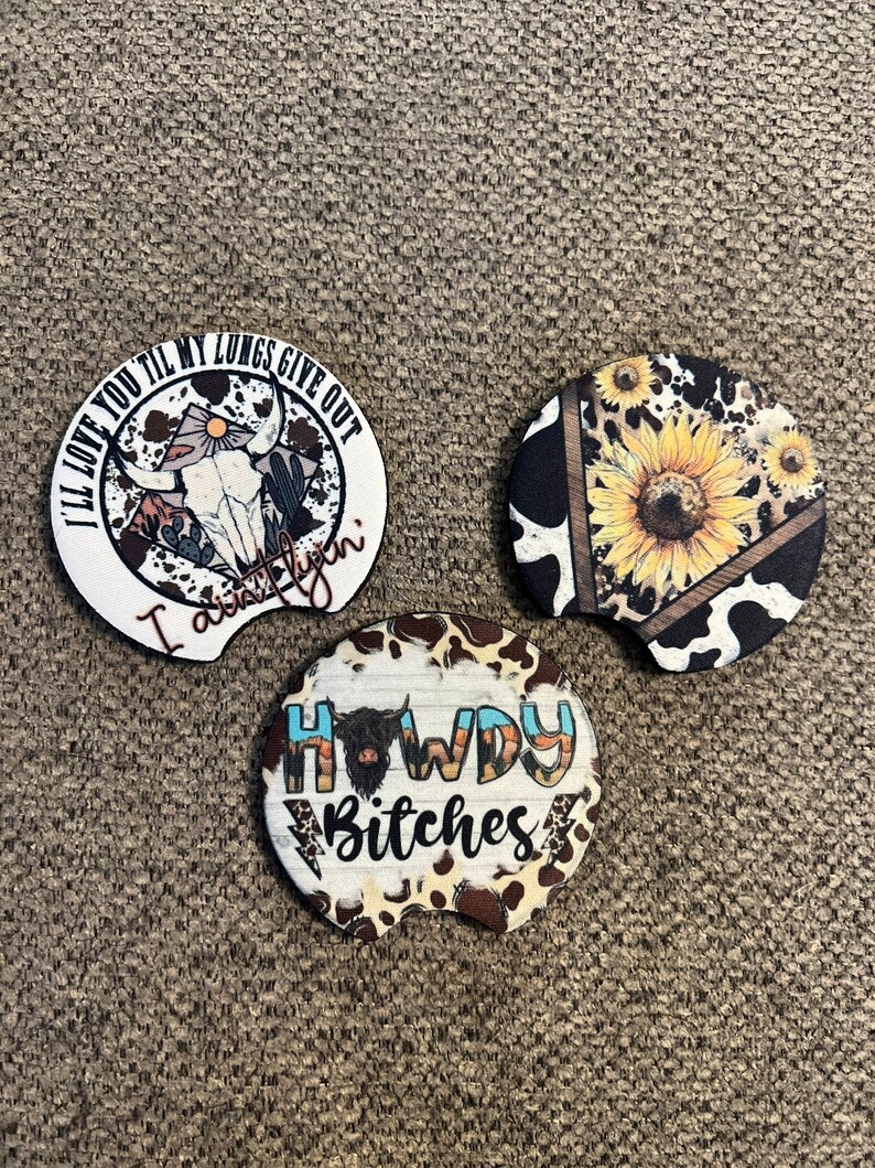 Western Car Coasters - Etsy