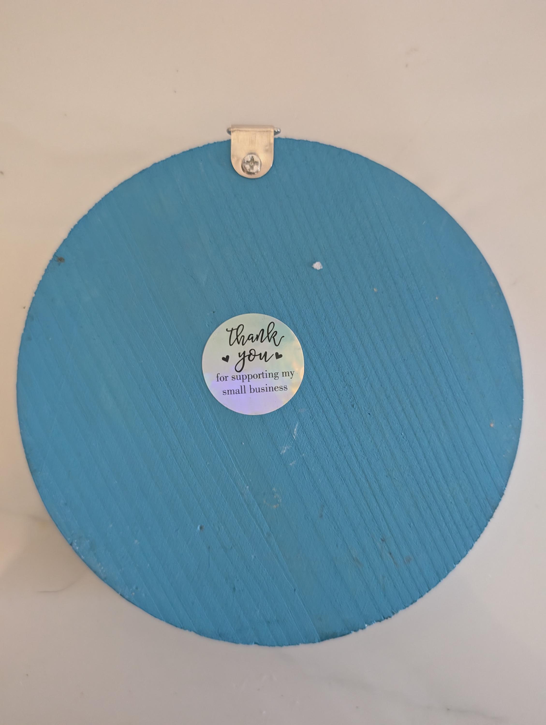 Evil Eye Circle Plaque With Aged Black Milagros | Hand Painted and ...