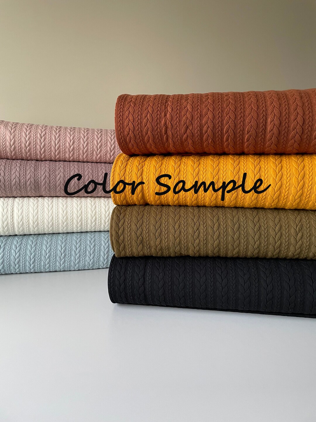 Cable Jersey Knit Fabric Color SAMPLE - Etsy