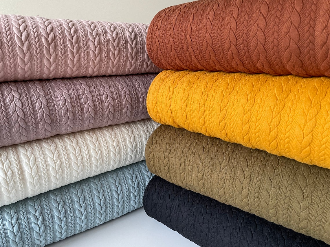 Cable Knit Jersey Fabric by Half Meter / Half Yard | Etsy