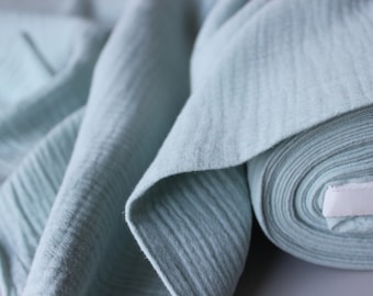 Blue Green Muslin Fabric Sample: Organic Cotton (1/2 Yard) - Etsy