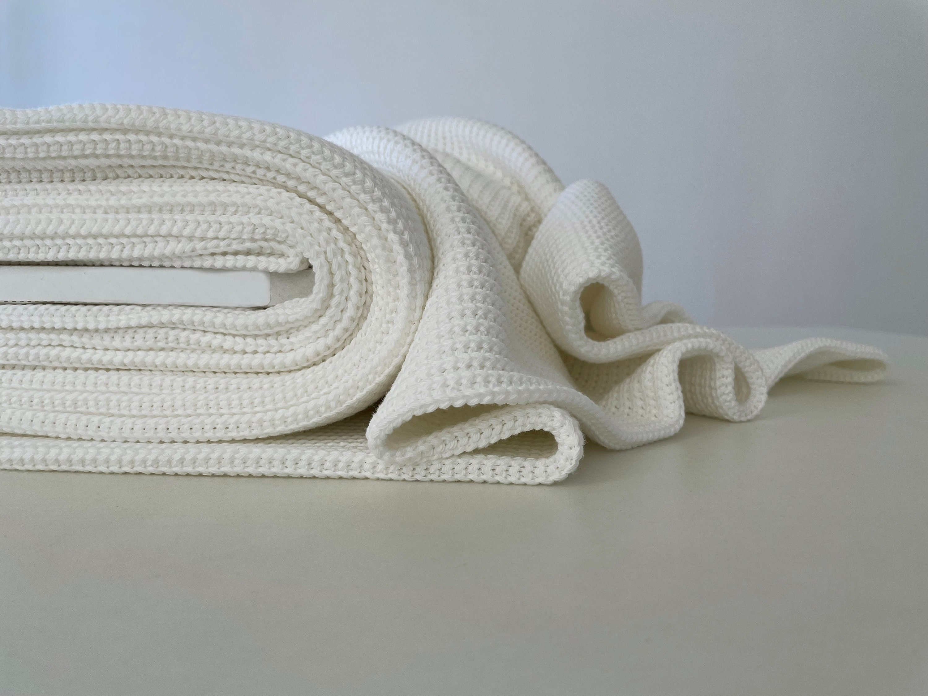 Chunky Cotton Knit Fabric Ivory White - Etsy