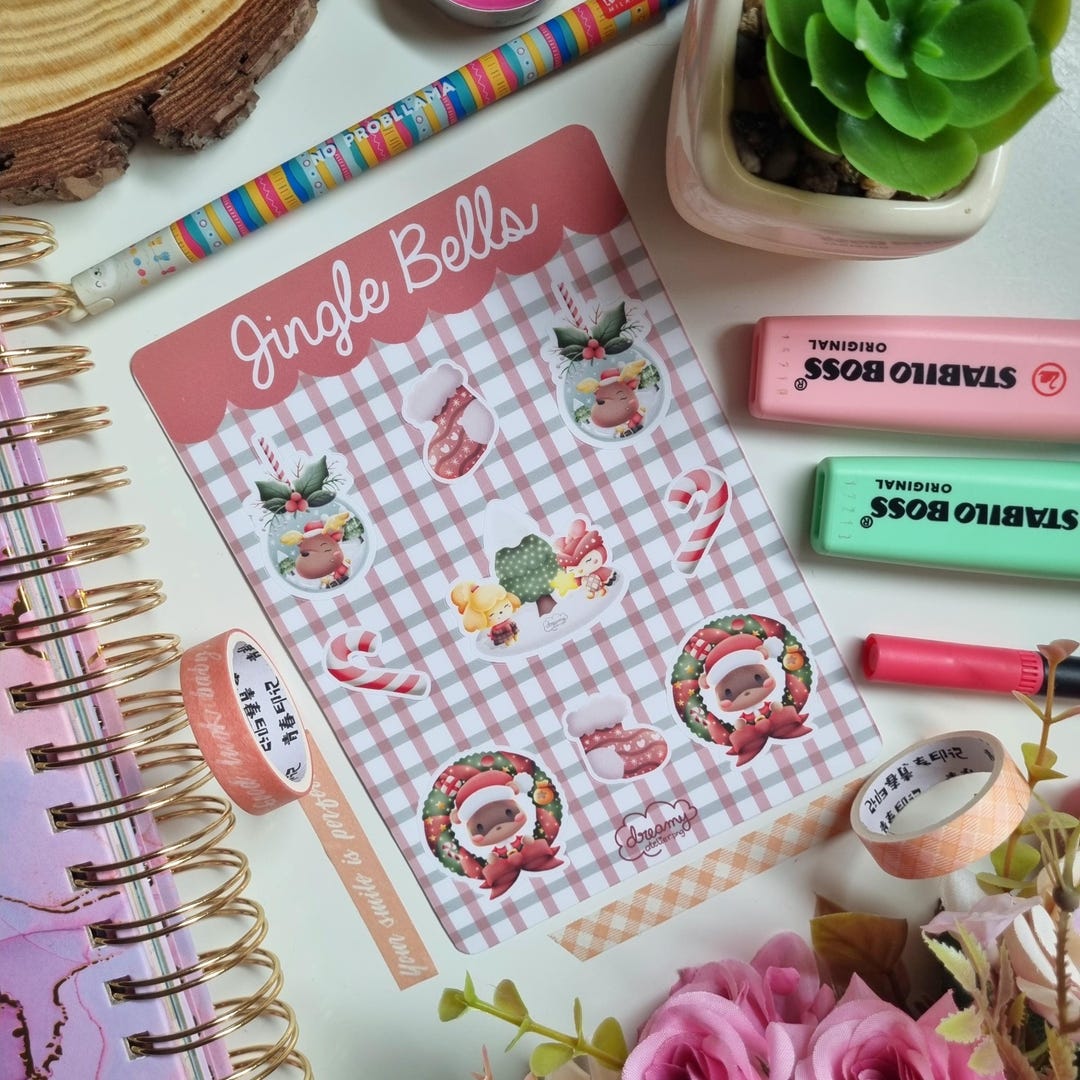 Jingle Bells | Cute ACNH Waterproof Vinyl Stickers | Kawaii Christmas ...