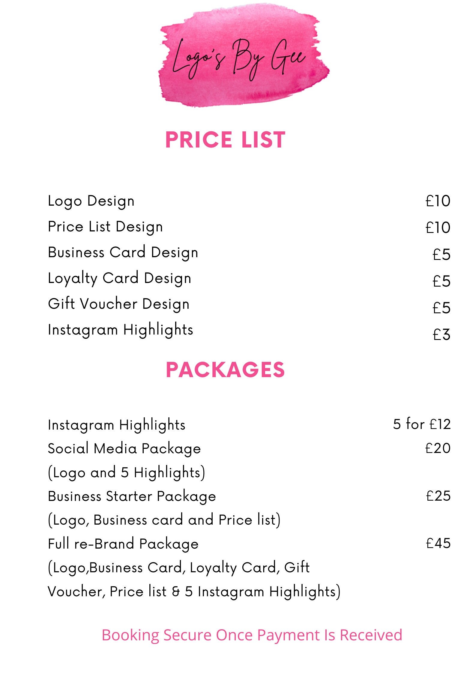 Logo Design Price List