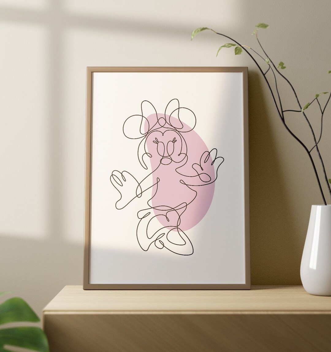 Minnie Mouse - Mickey and Friends | One Line Minimalist Printable ...