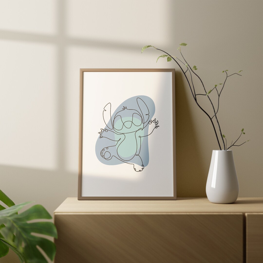 Lilo & Stitch - Stitch | One Line Cartoon Printable Art | Digital ...