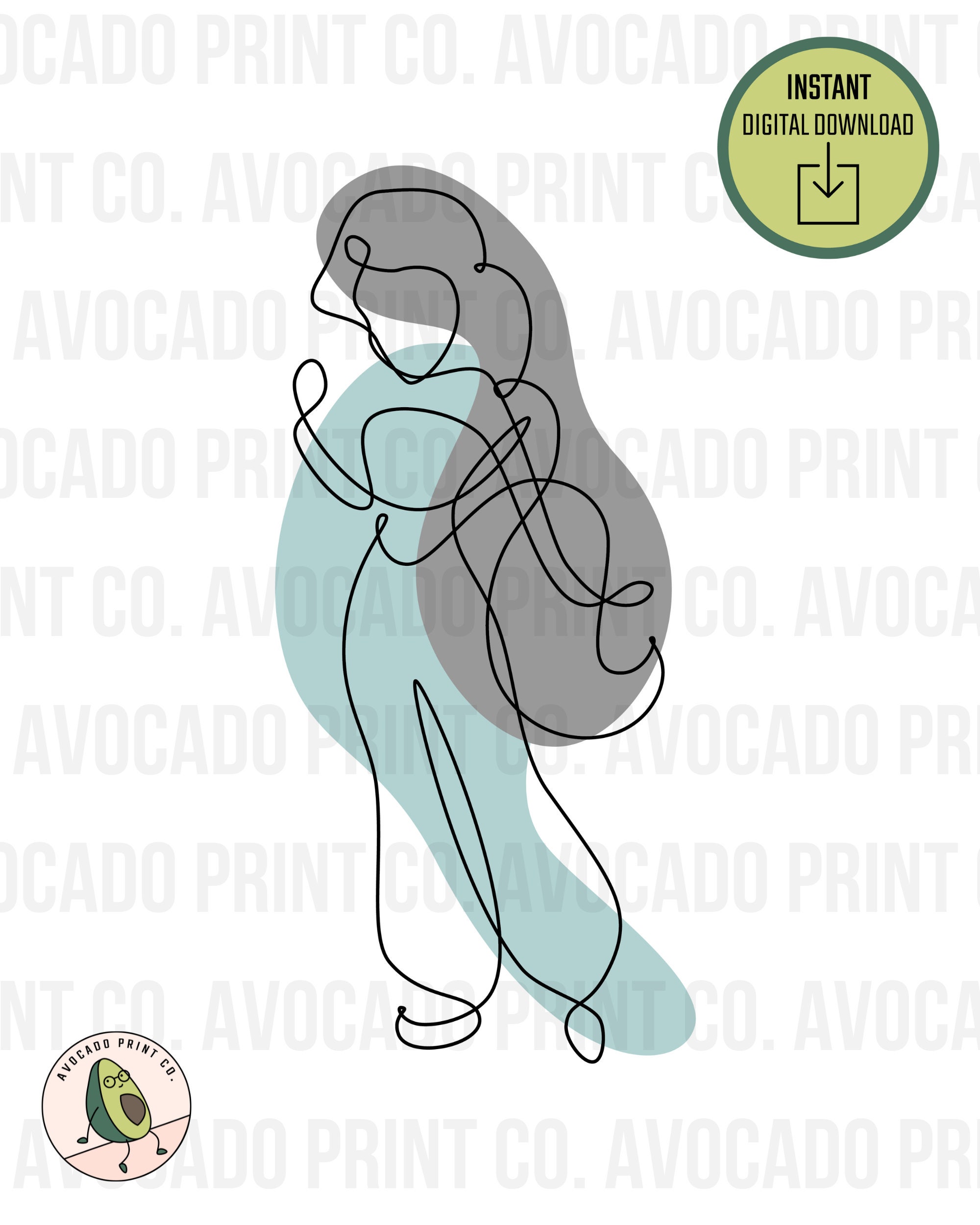 Princess Package | One Line Boho Printable Art | Digital Download - Etsy