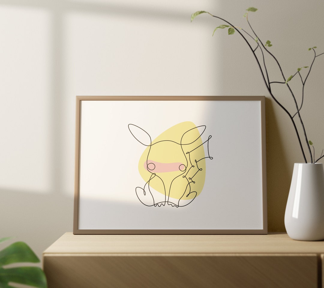 Pikachu - Pokemon | One Line Minimalist Printable Poster | Digital ...