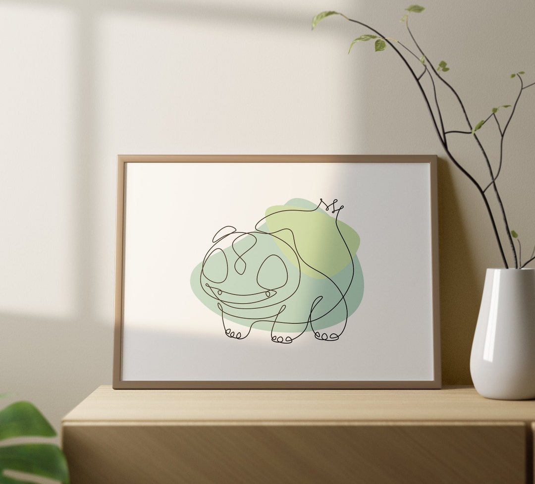 Bulbasaur - Pokemon | One Line Minimalist Printable Poster | Digital ...