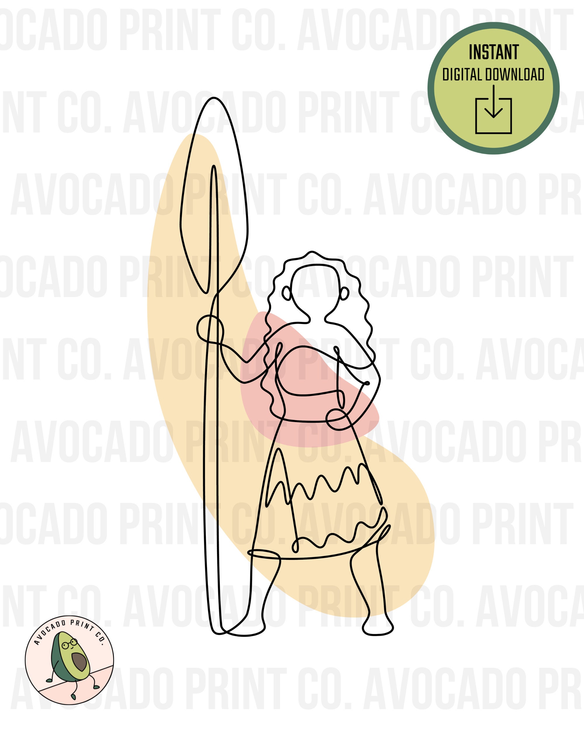 Moana | One Line Minimal Printable Decor | Digital Download - Etsy