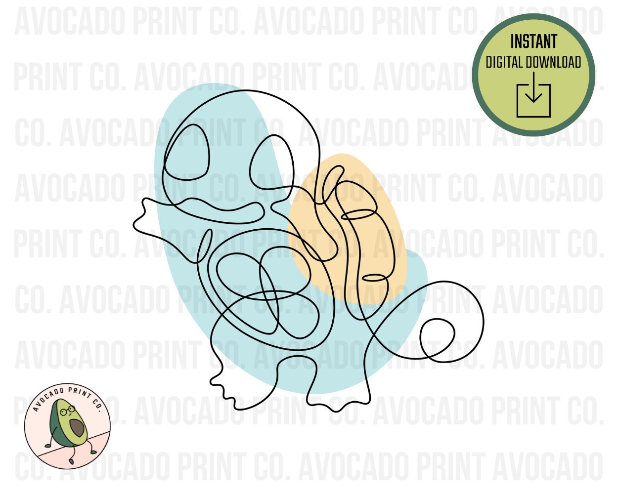 Squirtle - Pokemon | One Line Minimalist Printable Poster | Digital ...