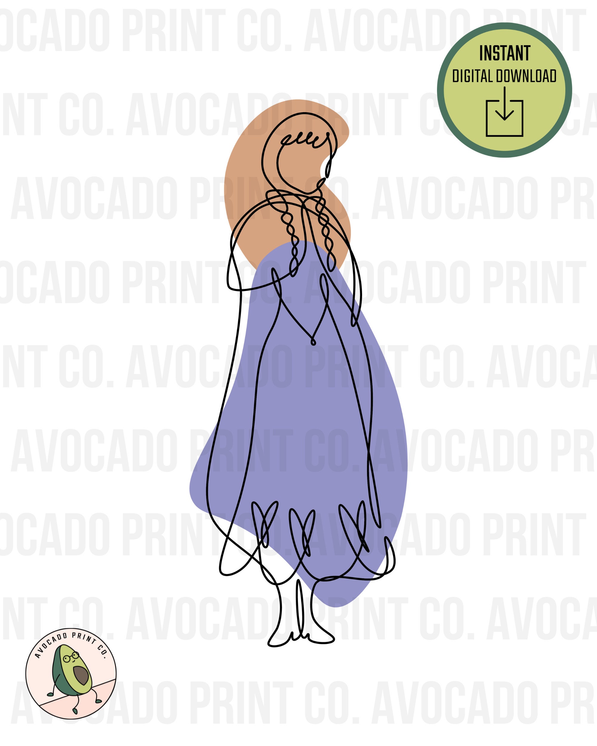 Princess Package | One Line Boho Printable Art | Digital Download - Etsy