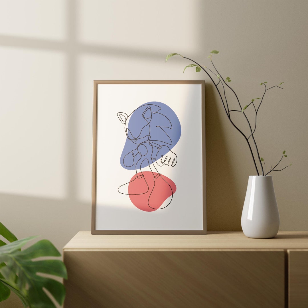 Sonic the Hedgehog - Sonic | One Line Cartoon Printable Art | Digital ...