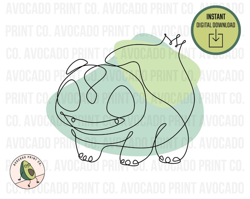 Bulbasaur - Pokemon | One Line Minimalist Printable Poster | Digital ...