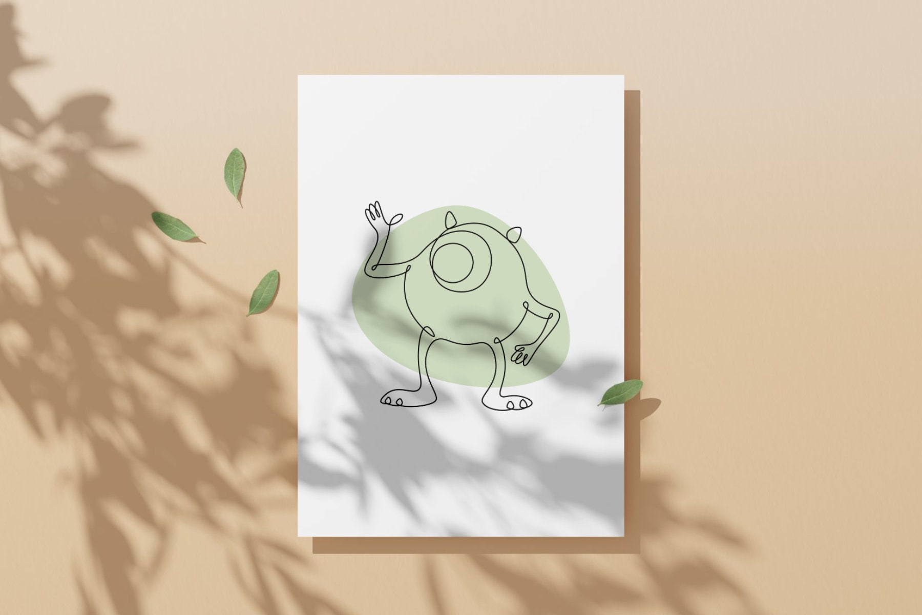 Monsters Inc. - Mike Wazowski | One Line Minimalist Printable Poster ...