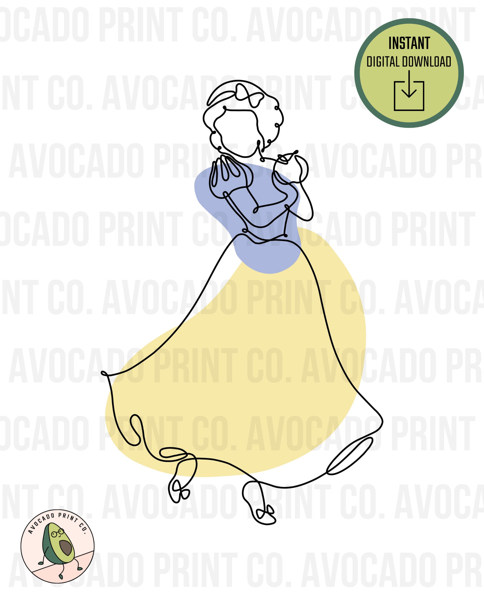 Snow White | One Line Movie Poster Princess Art | Digital Download - Etsy