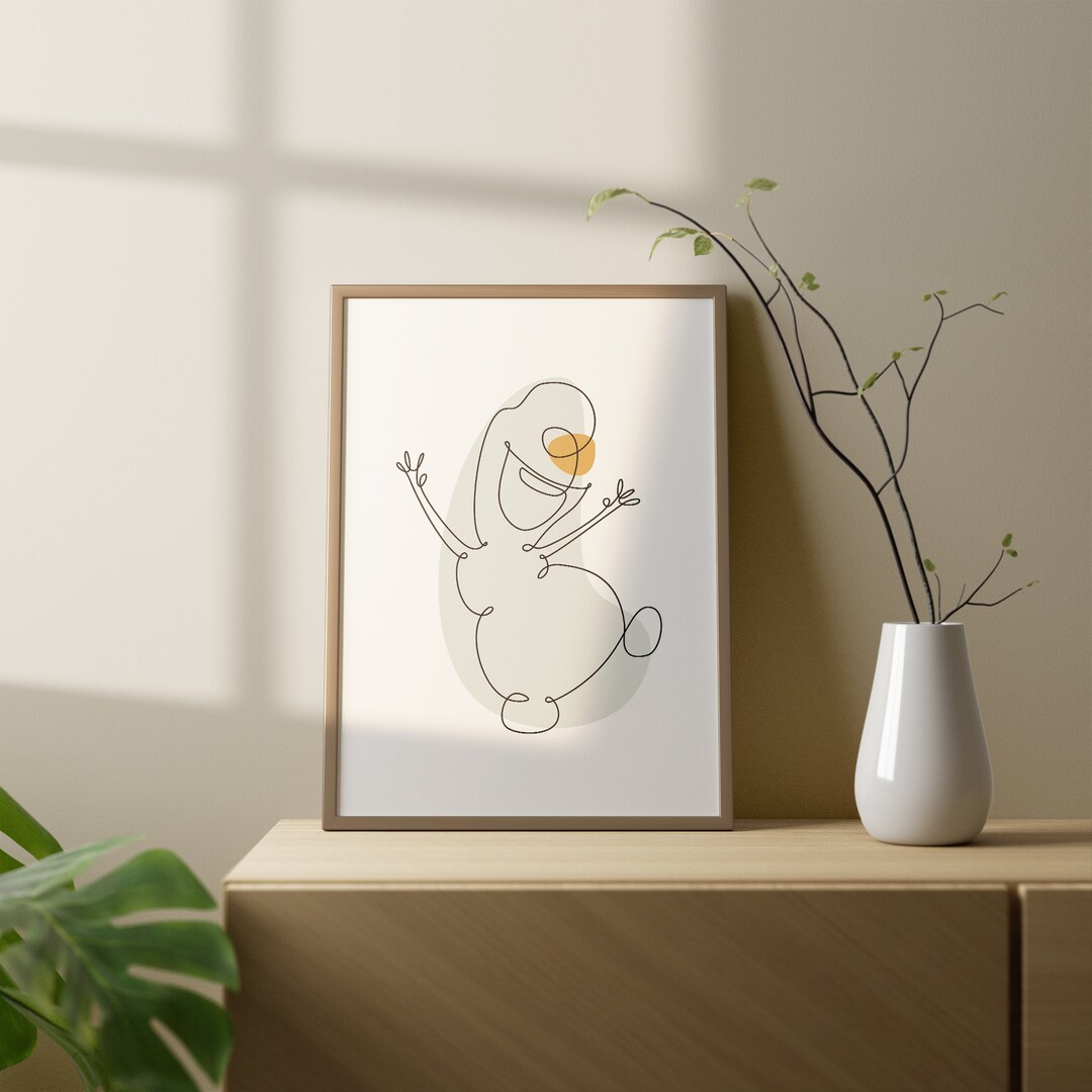 Frozen - Olaf | One Line Boho Printable Art | Digital Download - Etsy