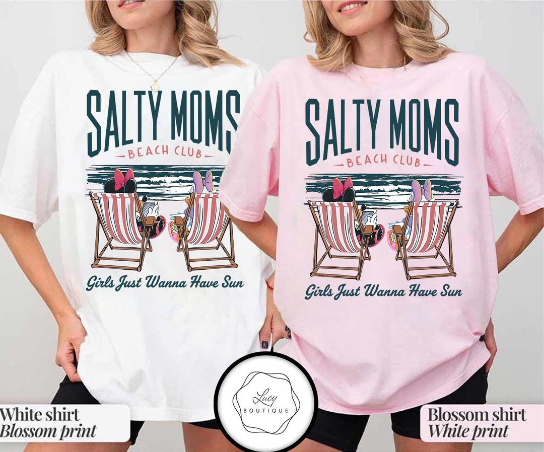 Disney Salty Moms Beach Club Shirt, Minnie and Daisy Summer Shirt ...