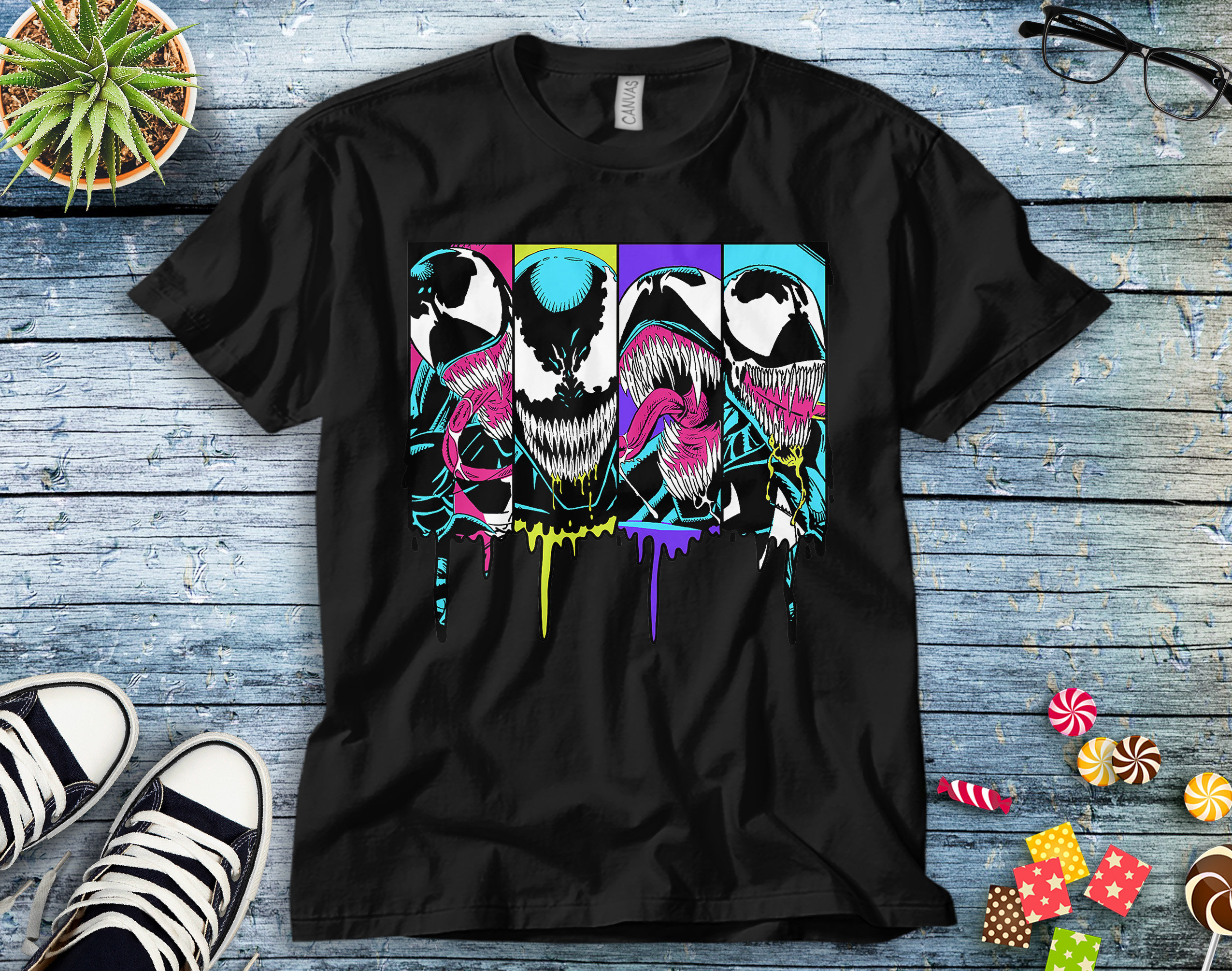 Marvel Venom Colorful Dripping Comic Panel T-shirt Unisex Tee - Etsy