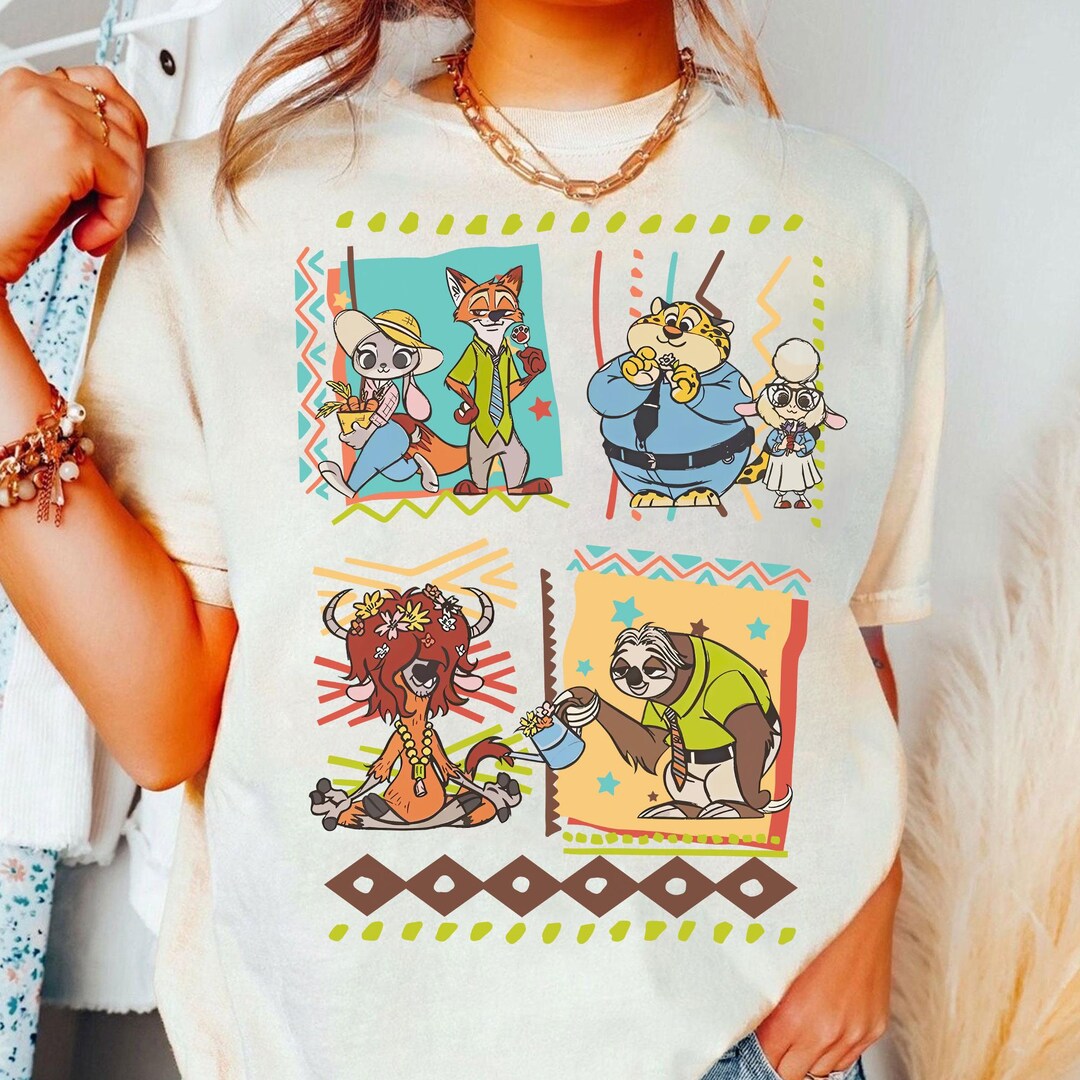 Retro 90s Disney Zootopia Protect the Herd Characters Shirt, Judy Hopps ...