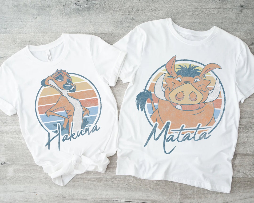 Retro Disney the Lion King Pumbaa and Timon Hakuna Matata Text Portrait ...