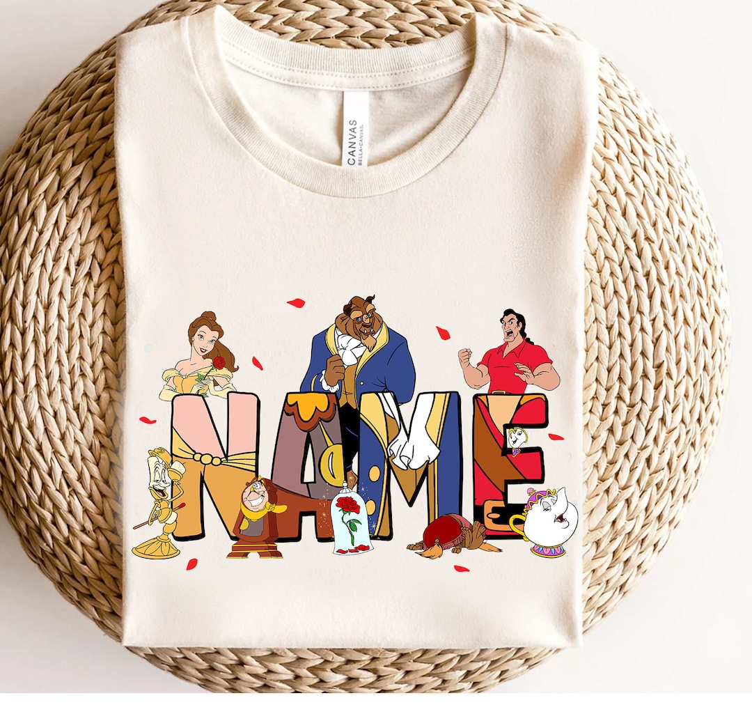 Personalized Beauty and the Beast Character Shirt, Custom Girl Tee,name ...