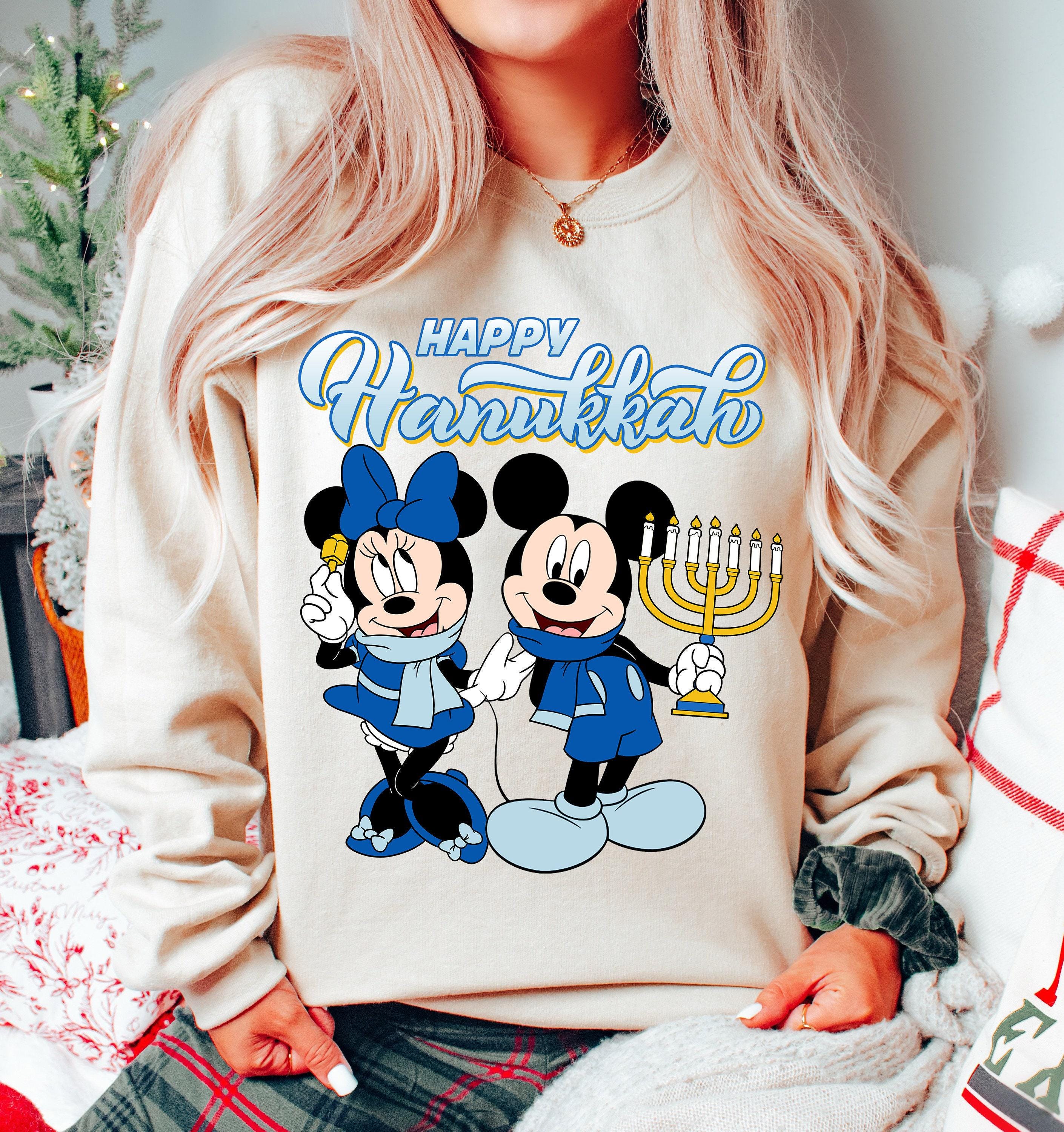 Disney Mickey and Minnie Mouse Happy Hanukkah Tee, Chanukah Menorah ...