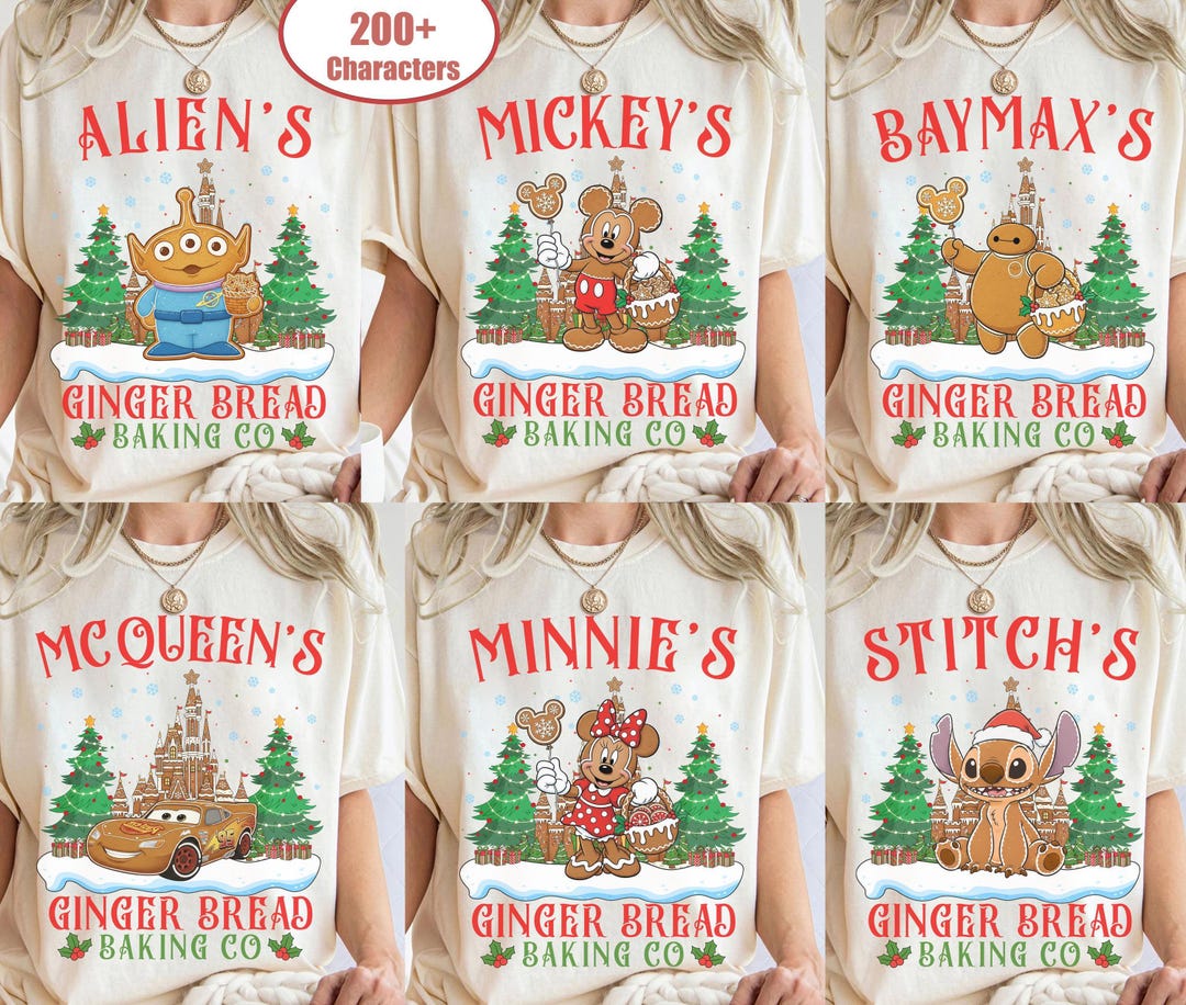 Disney All Characters Gingerbread Baking Co Christmas Shirt, Mickey and ...