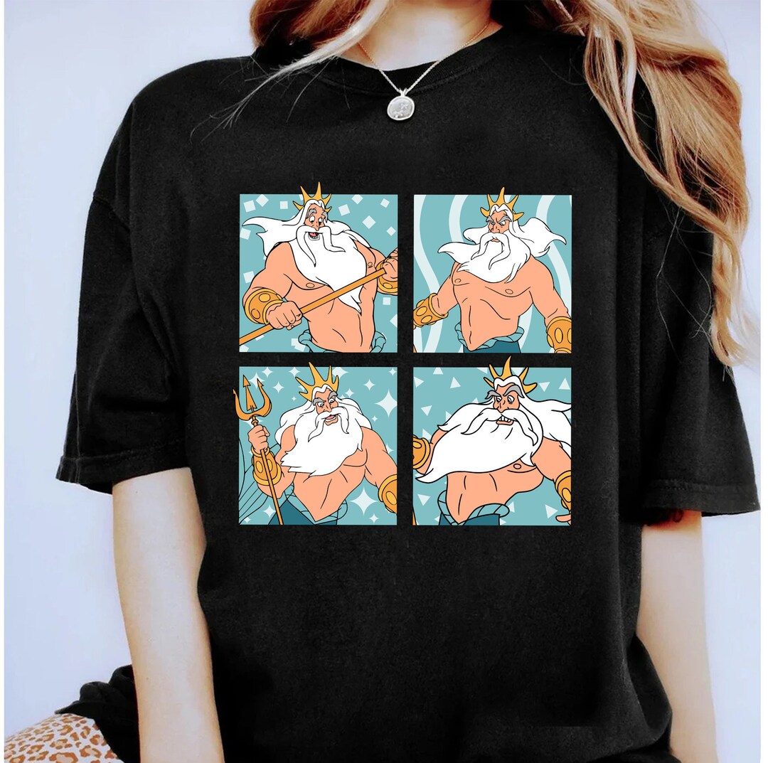 Disney the Little Mermaid King Triton Portrait Boxes Shirt, Walt Disney ...