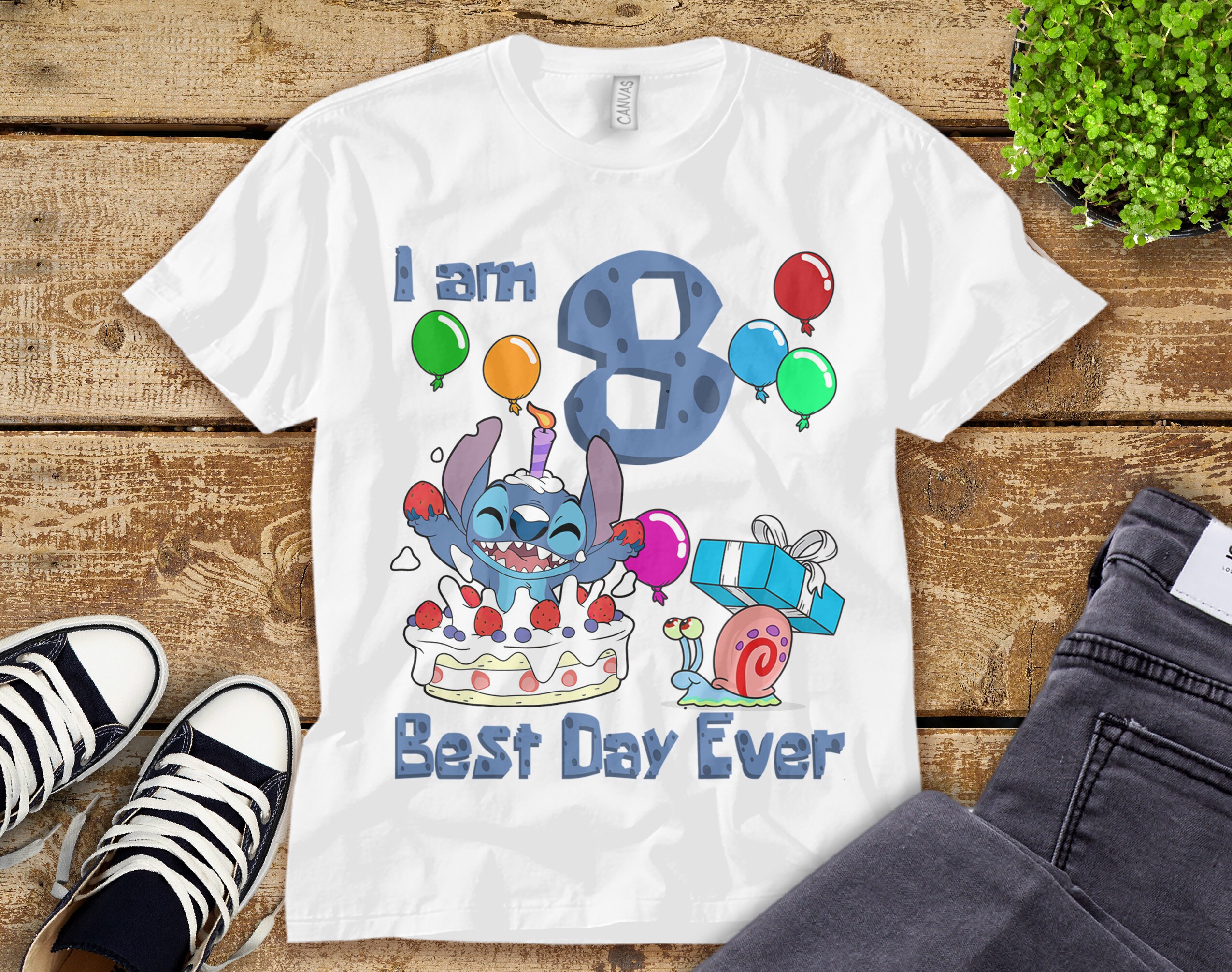 Stitch Birthday Party I'm 8 Best Day Ever 8th Birthday - Etsy