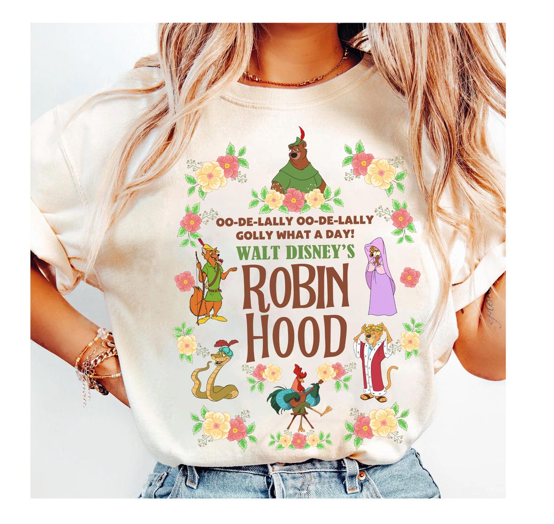 Vintage Disney Robin Hood Floral Shirt, Little John Alan-a-dale ...