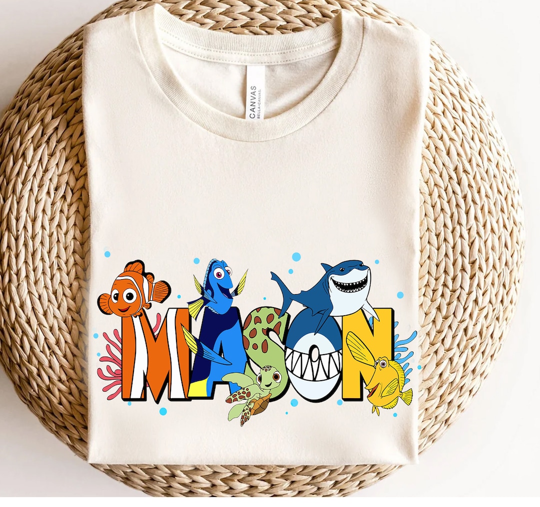 Personalized Finding Nemo Character Name Shirt, Custom Girl Tee, Name ...