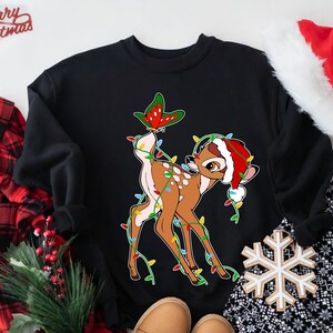Disney Bambi Thumper and Flower Christmas Lights Shirt, Santa Bambi ...