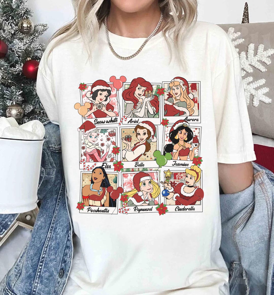 Disney Princess Christmas Costume Shirt, Santa Snow White, Ariel ...