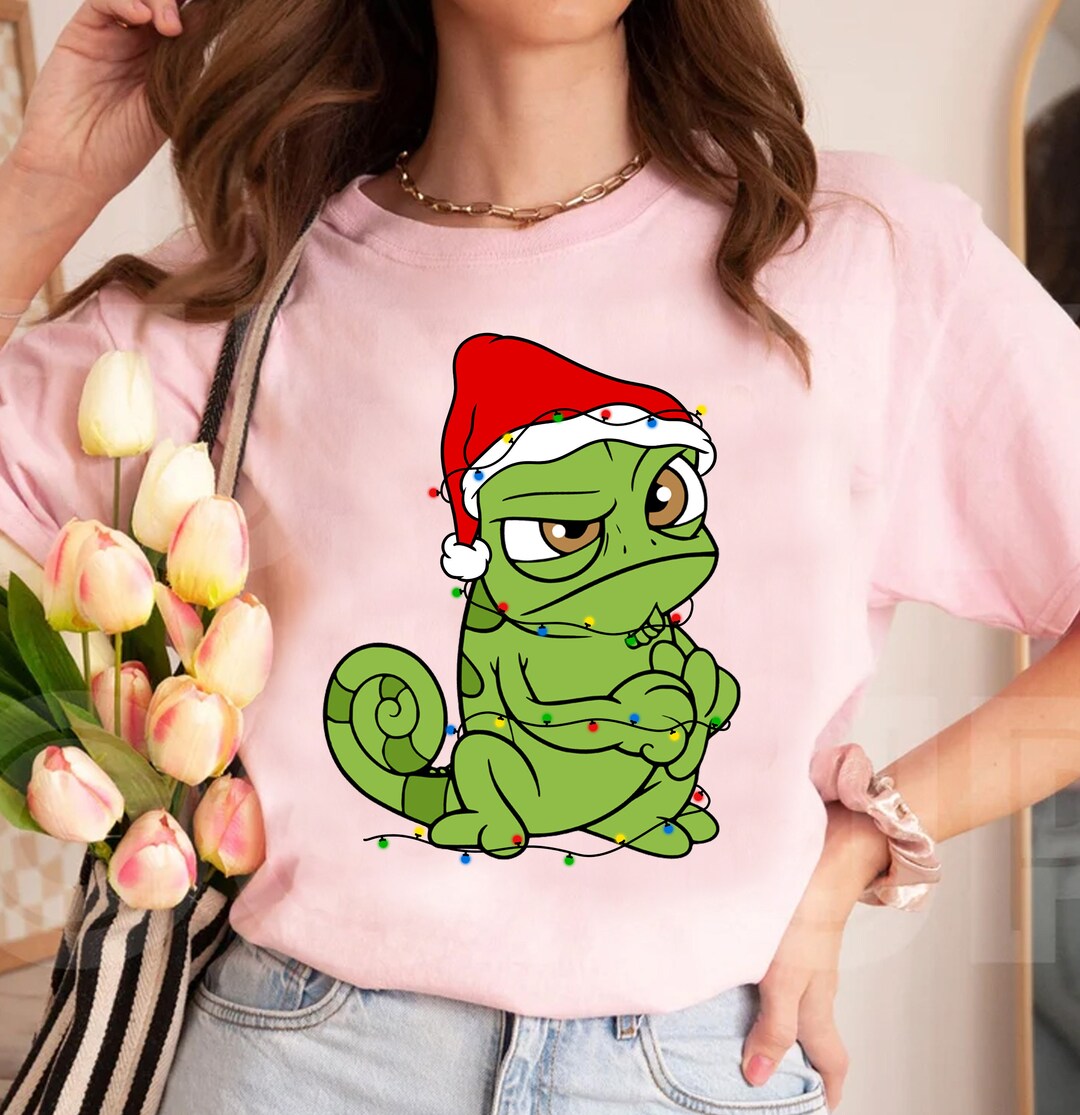 Disney Tangled Santa Pascal Christmas Lights Shirt Angry - Etsy