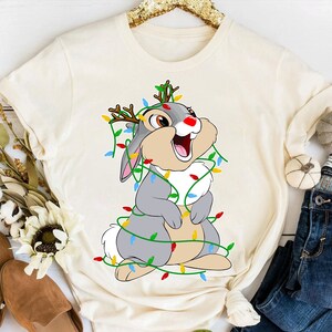 Disney Bambi Thumper and Flower Christmas Lights Shirt, Santa Bambi ...