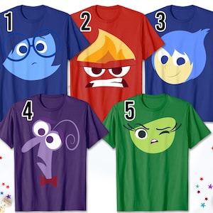 Disney Pixar Inside Out 2 Characters Big Face Halloween Costume Shirt ...