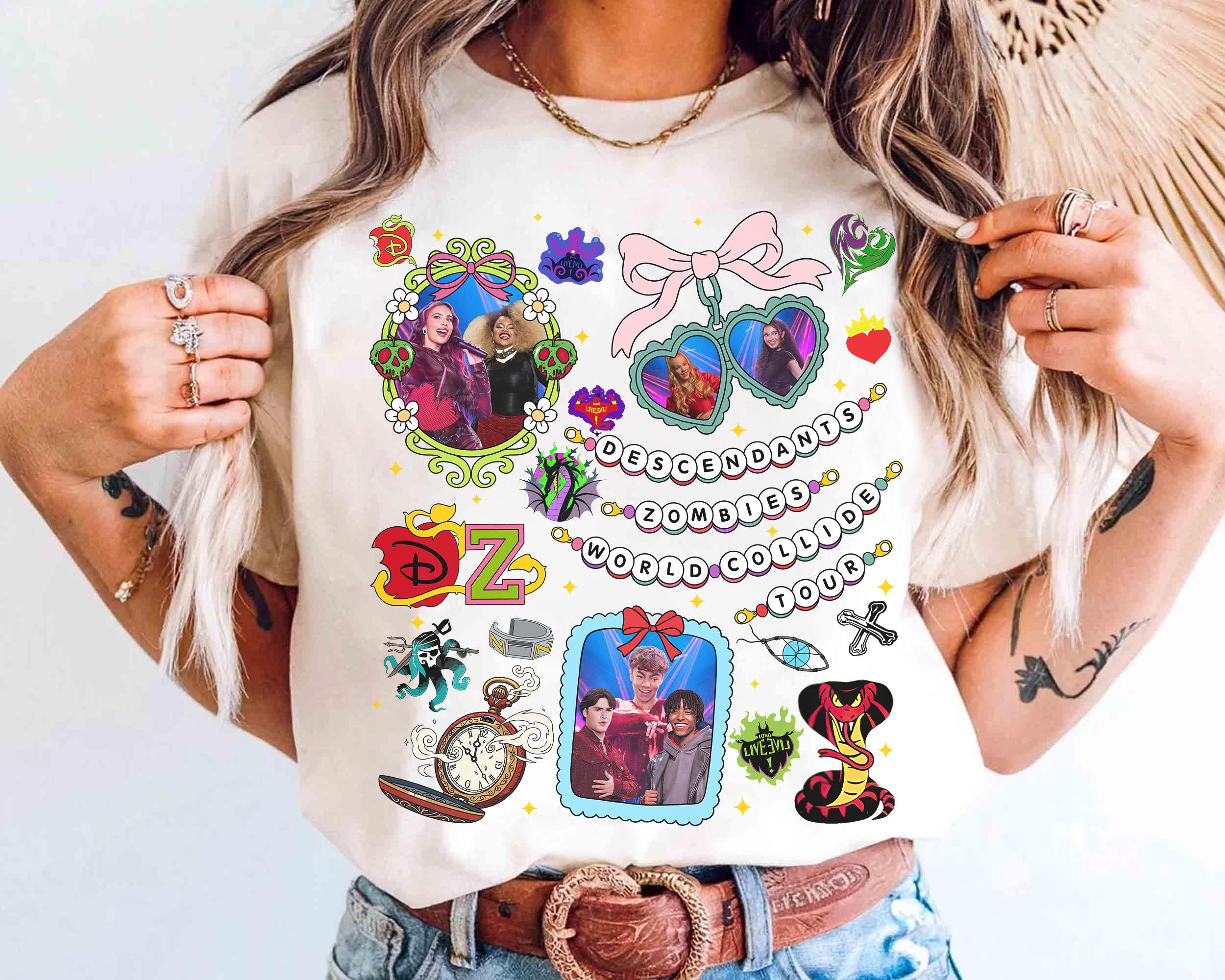 Disney Channel Coquette Bows Descendants Zombies World Tour Tee ...