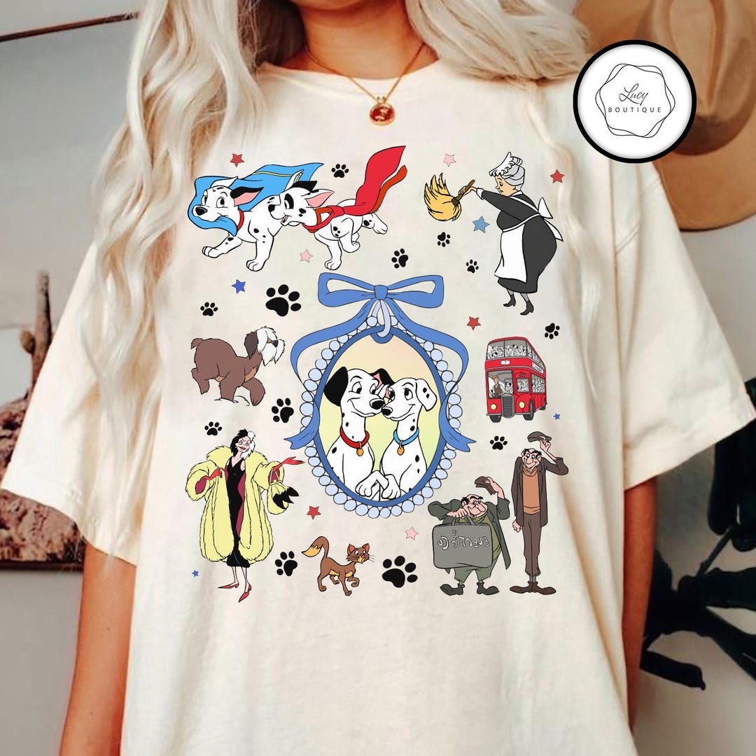 Coquette Bow Disney 101 Dalmatians Characters Shirt, Cruella De Vil ...