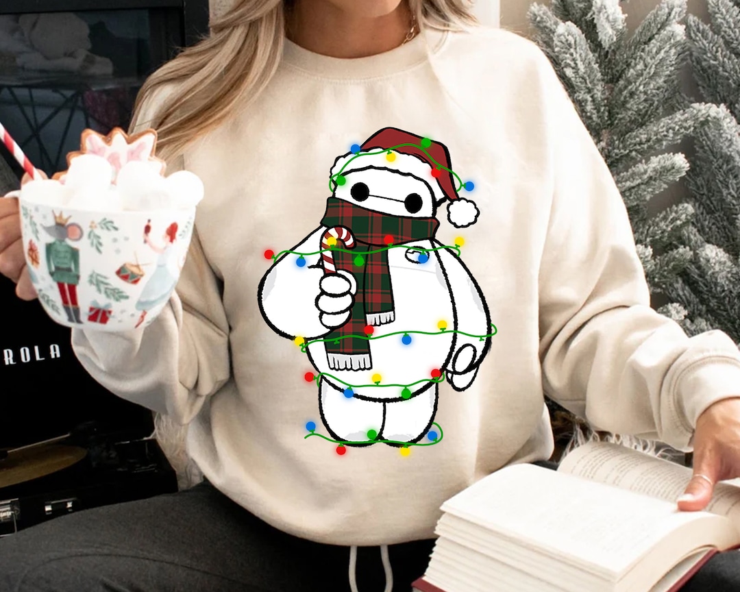 Disney Santa Baymax Christmas Lights Shirt, Big Hero Cute Santa Baymax ...