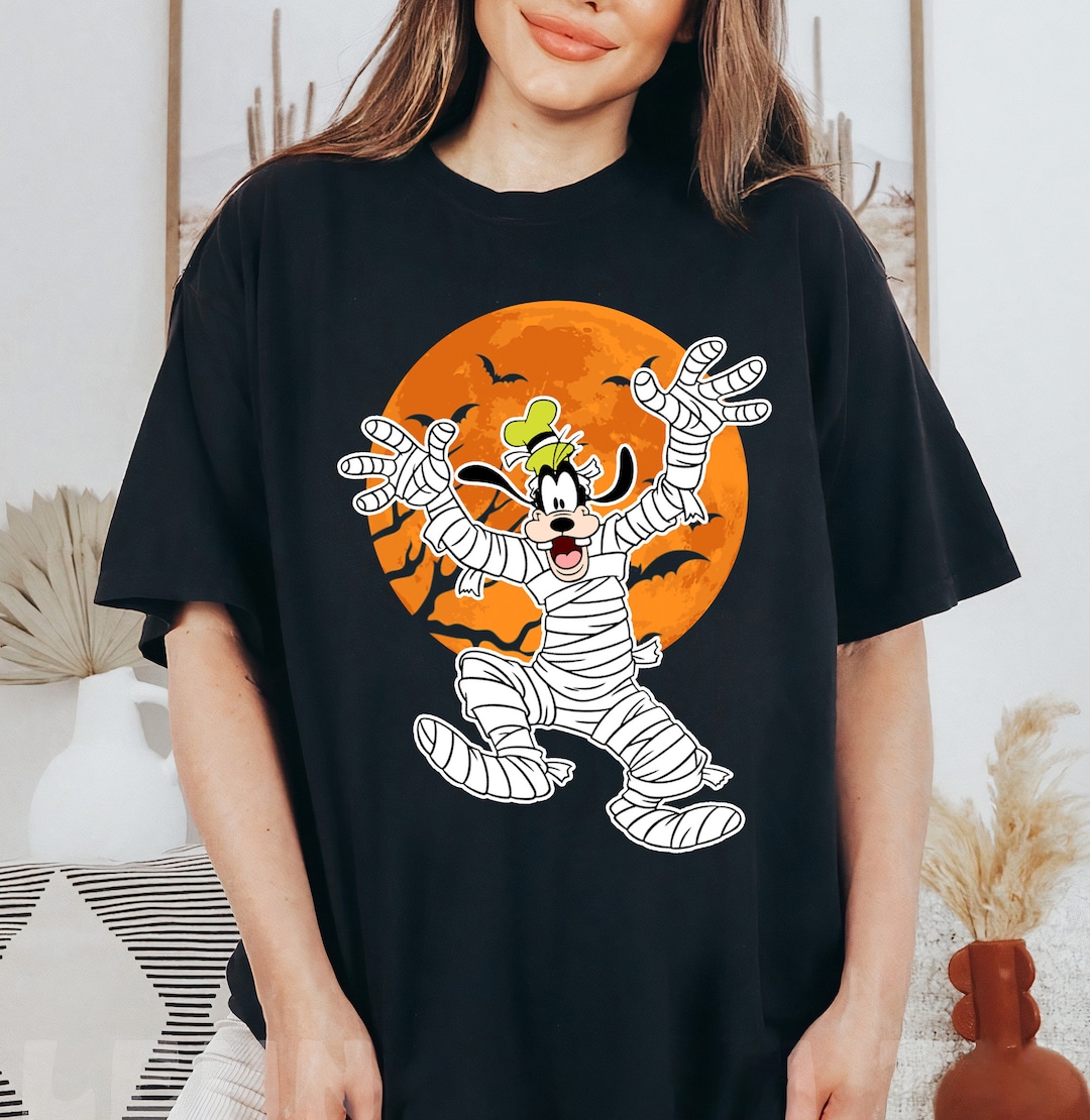 Disney Goofy Mummy Moon Pumpkin the Nightmare Halloween Tee,disneyland ...