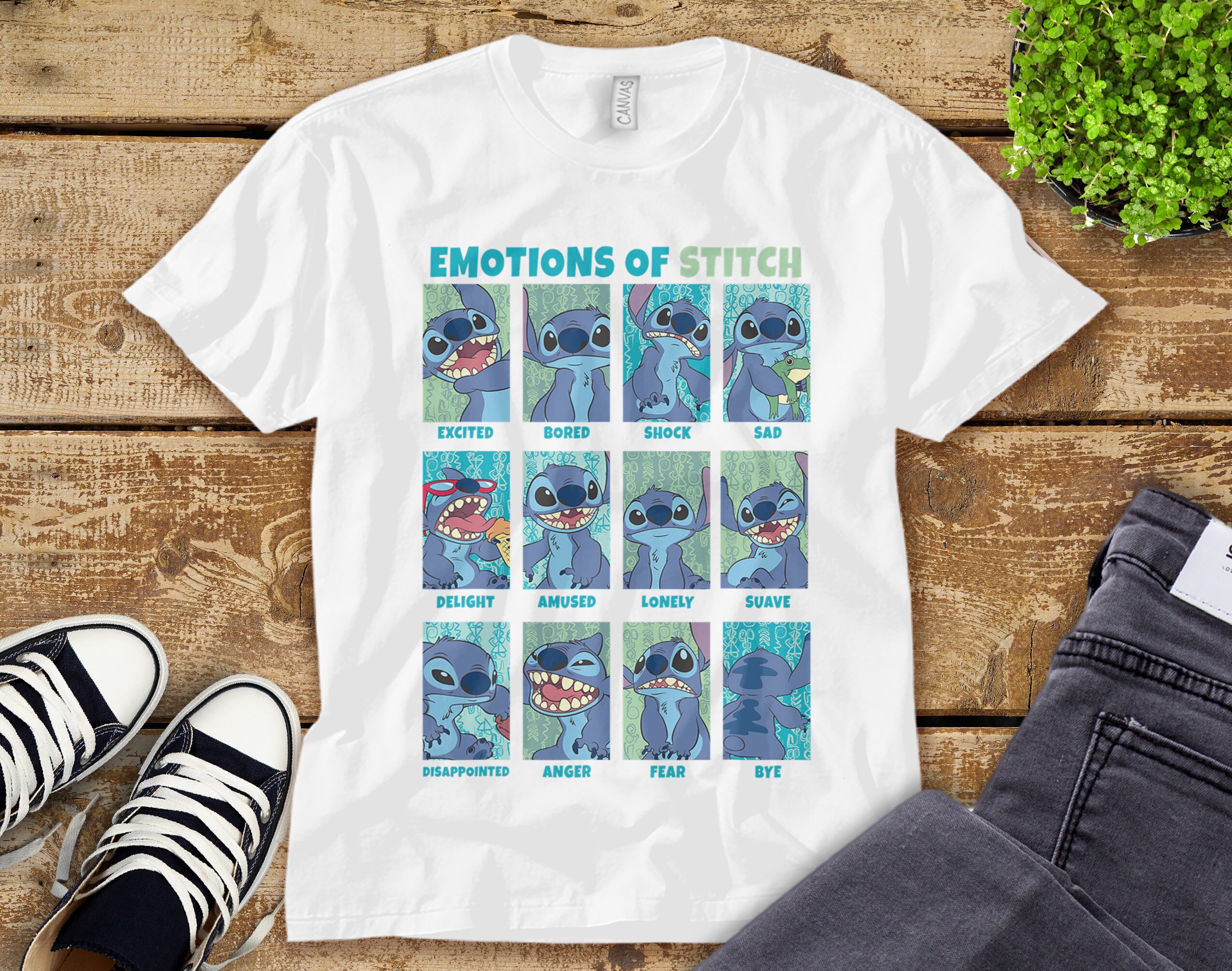 Disney Lilo and Stitch Emotions of Stitch Unisex Tee Adult | Etsy