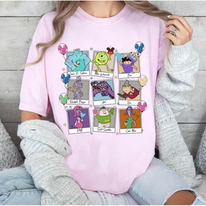 Disney Monsters Inc Polaroid Portrait Group T-shirt, Sully Mike Boo Roz ...