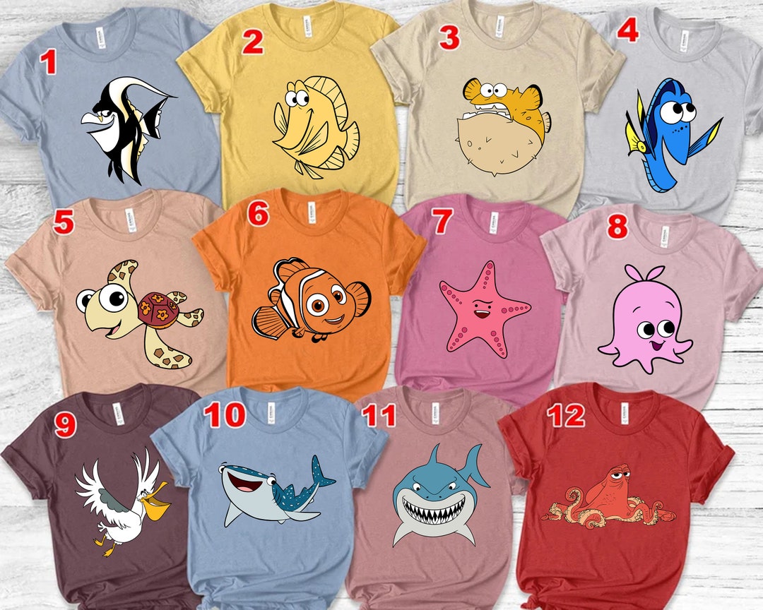 Disney Pixar Finding Nemo Characters Halloween Costume Shirt, Disney ...