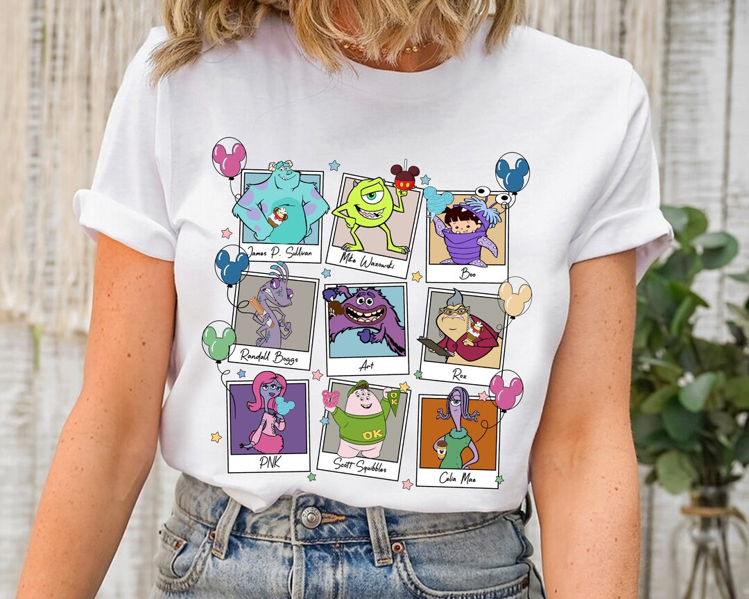 Disney Monsters Inc Polaroid Portrait Group T-shirt, Sully Mike Boo Roz ...