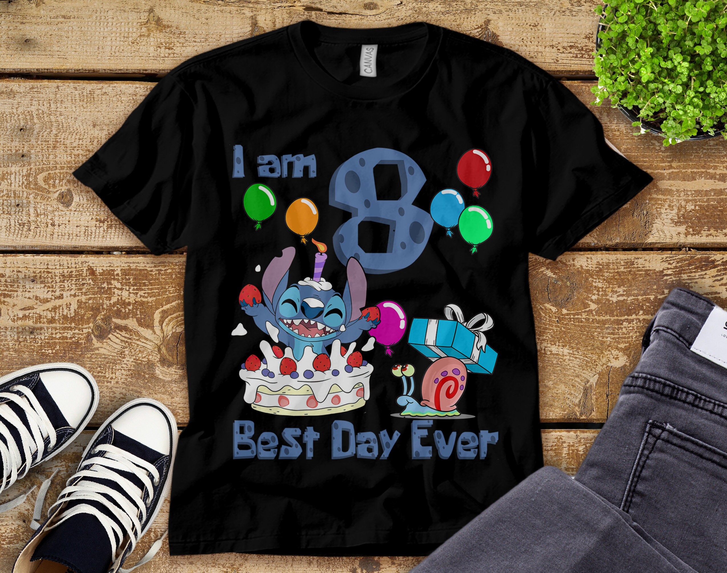 Stitch Birthday Party I'm 8 Best Day Ever 8th Birthday - Etsy