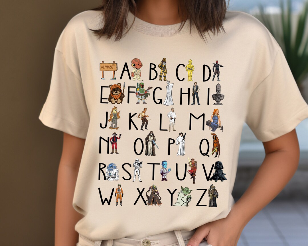 Star Wars Alphabet Characters From A to Z Shirt Disney - Etsy